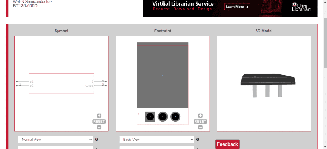 Four Quadrant Triacs and the BT136 Datasheet - Free Online PCB CAD Library