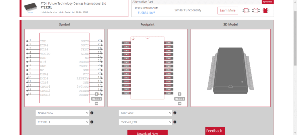 FT232RL Datasheet: Unique Single Chip UART USB - Free Online PCB CAD ...