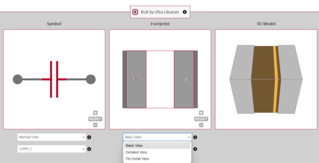 Capacitor CAD Models in Ultra Librarian